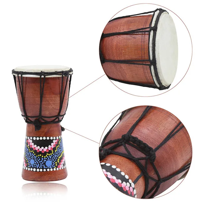 African Tambourine 4 Inch - High Quality Hand-Made Drum