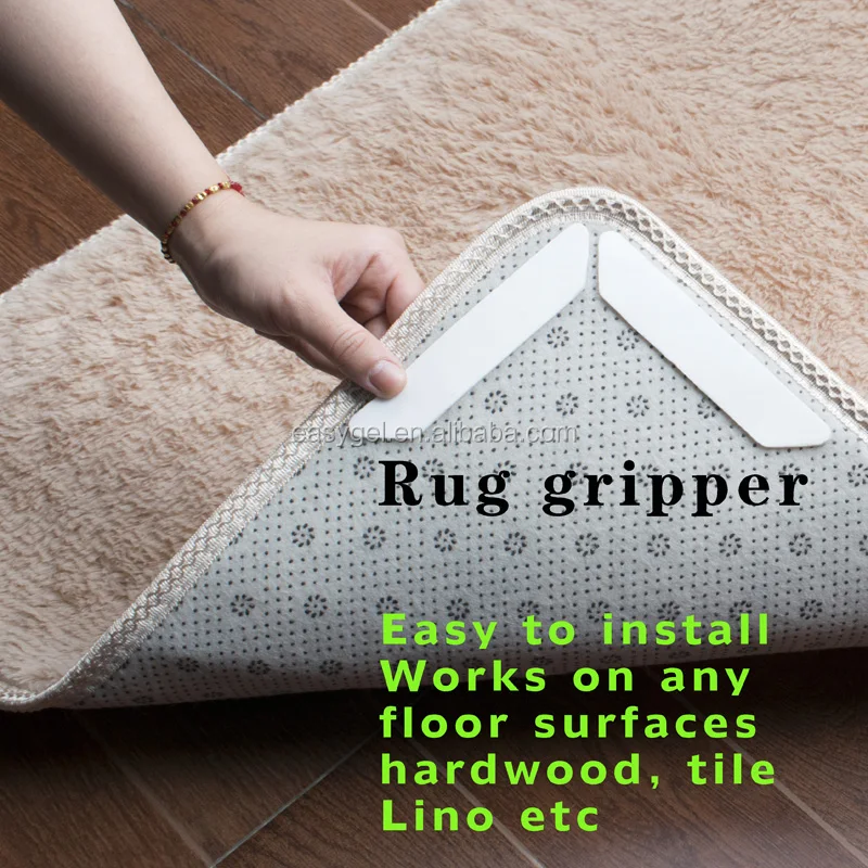 Area Rug Gripper Carpet Triangle Tape Corner Edging Adhesive Grip Mats ...