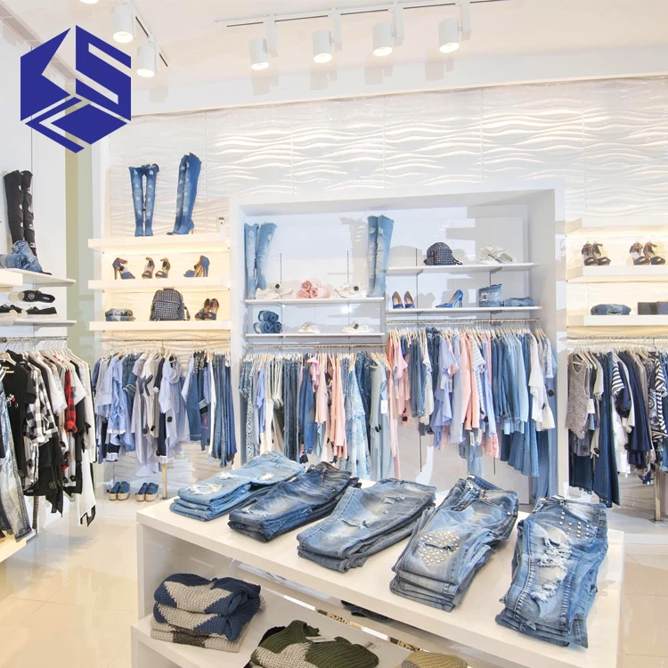 Factory Wooden Clothes Display Rack Decoration Garment Shop Design ...