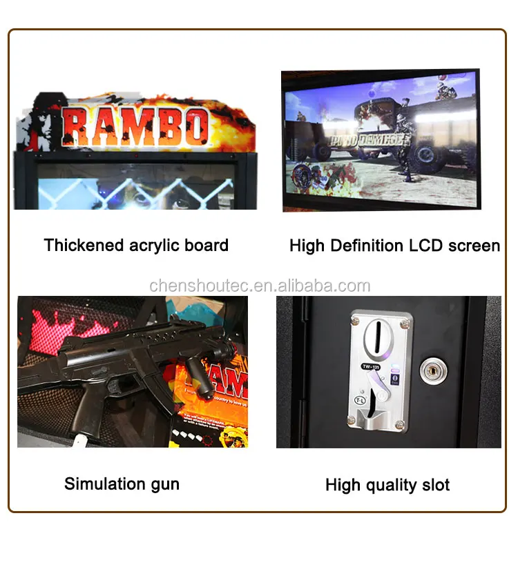 Newest Rambo 2 Arcade Shooting Video Game Machine Can Be Customized ...