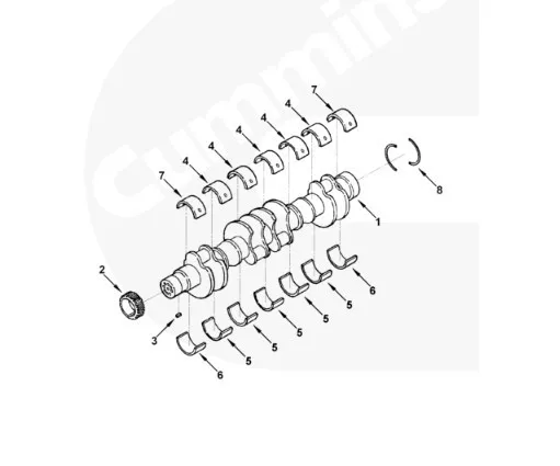 Cummins 6ct 0.25mm Oversize Main Bearing Set | Diesel Engine Parts Odm