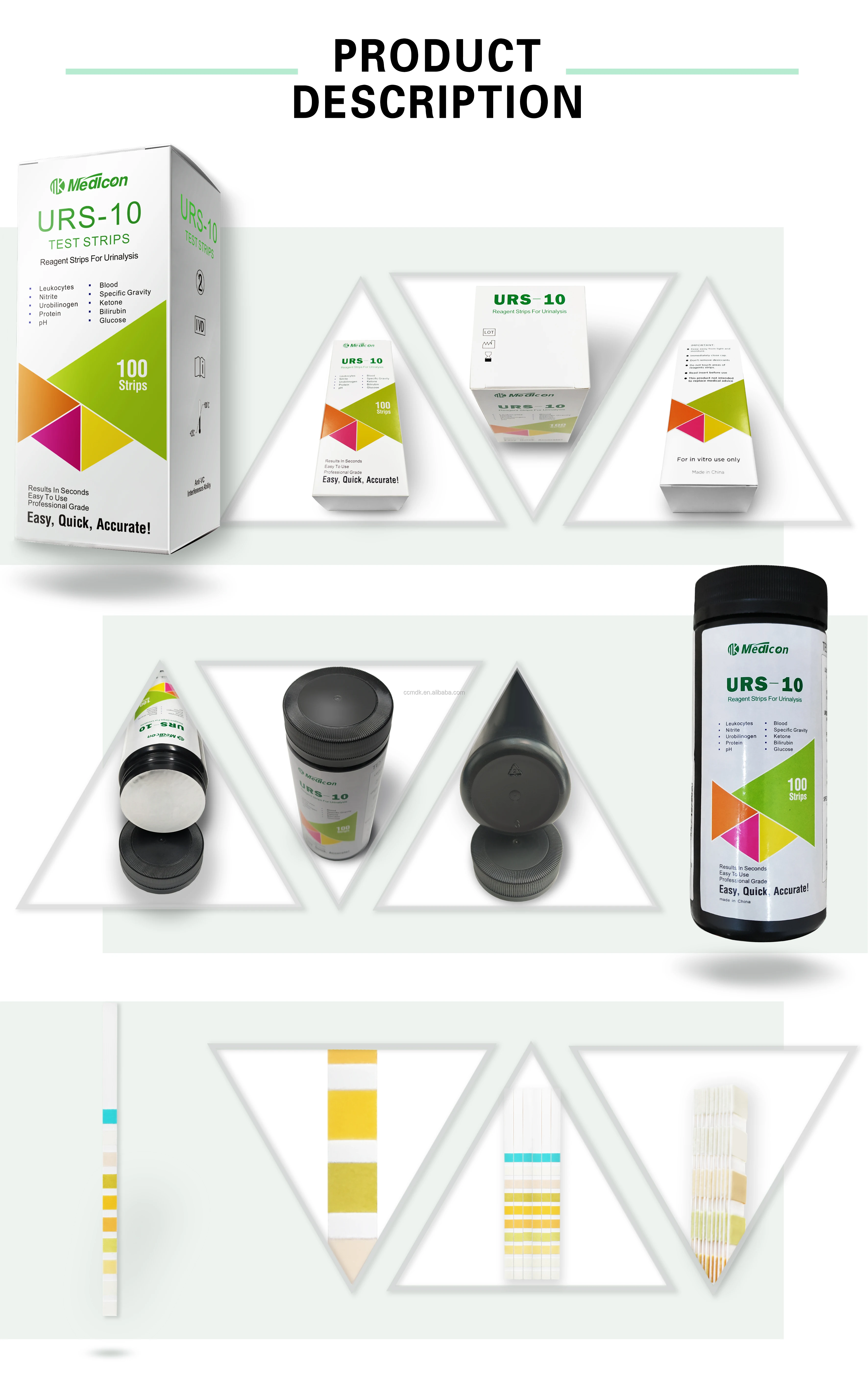 Customized Package Reagent Strips For Urinalysis Urine Test 10 ...