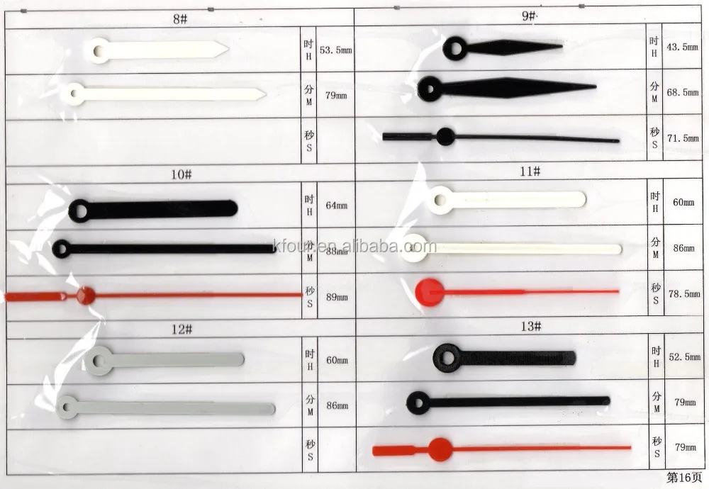 High Quality Various Plastic Clock Hands Clock Needle Clock Pointer ...