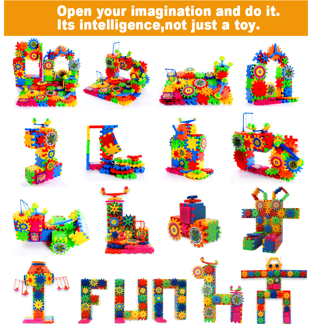 DIY Plastic Gears Building Blocks - Funny Bricks Toy Set