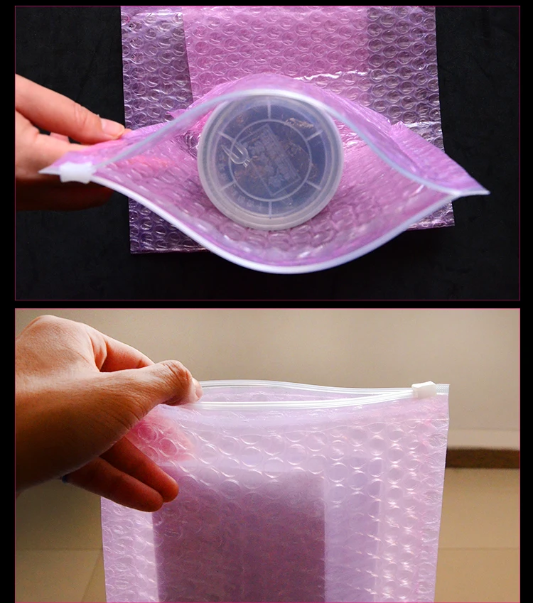 Customized With Custom Slider Bubble Bag,High Quality Bubble Zipper ...
