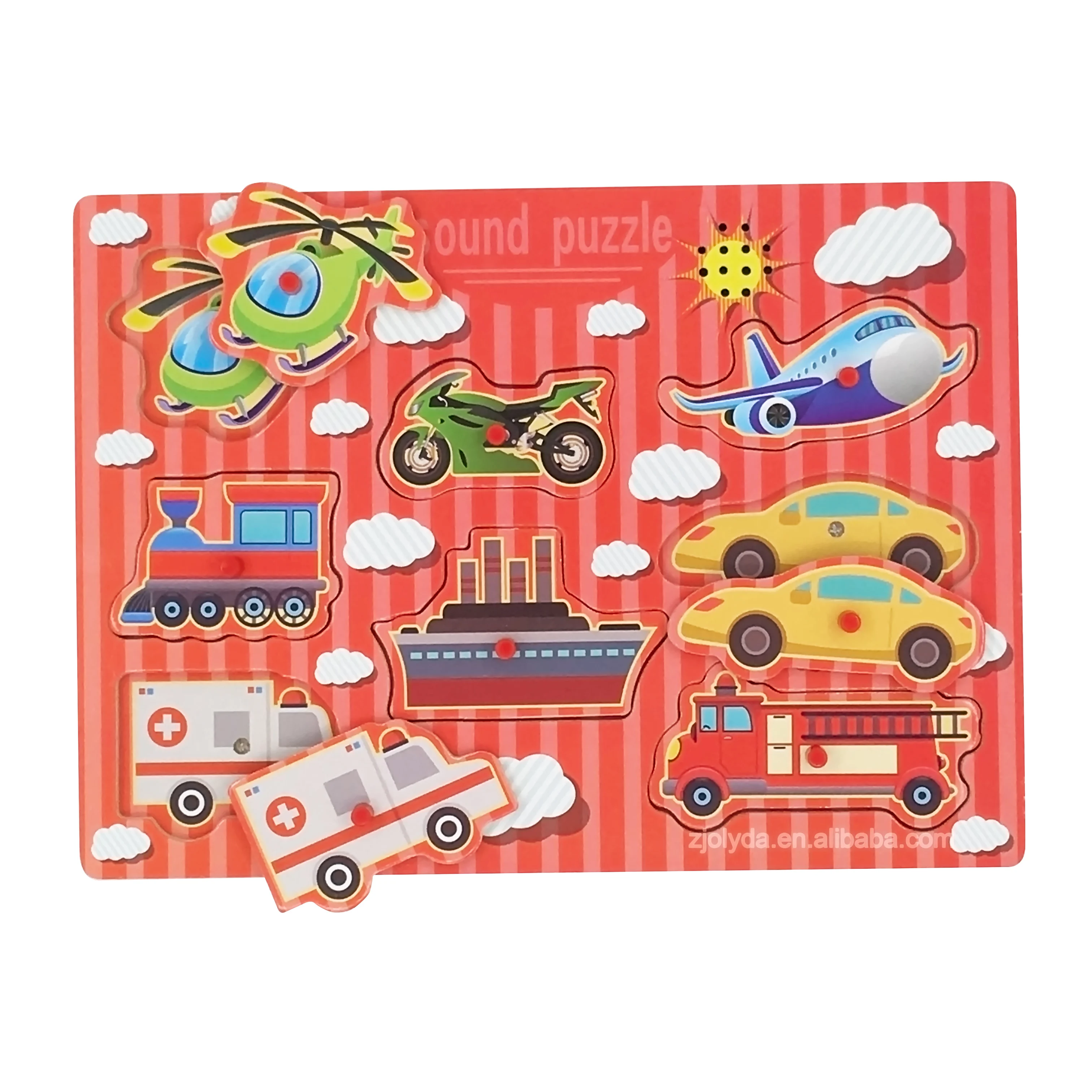 Wholesale Vehicle Tool Musical Sound Puzzle - Colorful Wooden Jigsaw ...