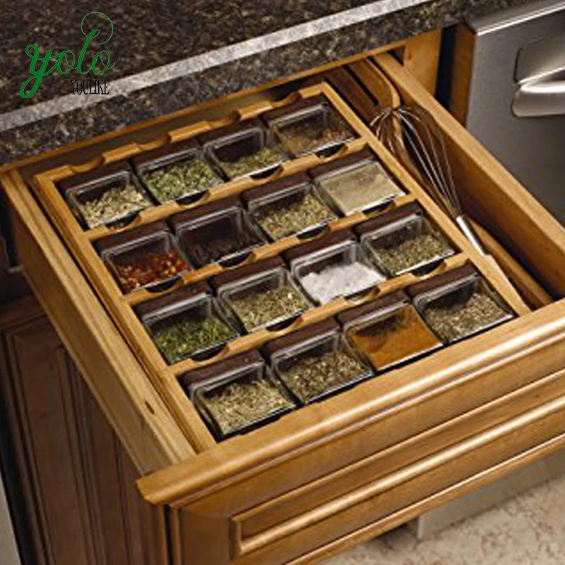 Eco Friendly Kitchen Display Organizer,Natural Bamboo Wall-mounted Test ...