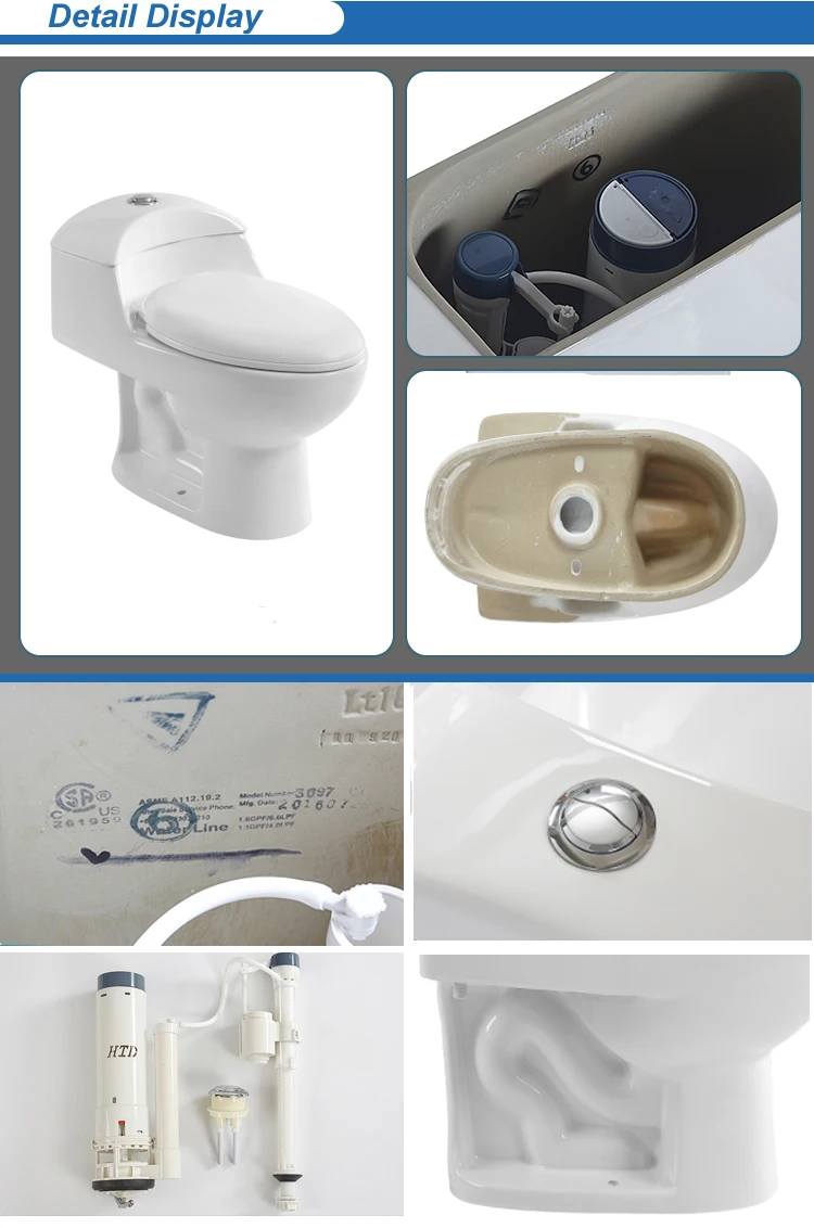 CSA Certificated Dual Flush One-Piece Elongated Rim Water Closet 8085