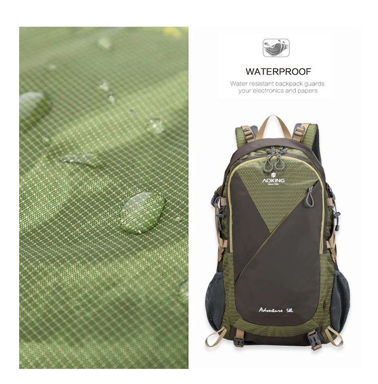 50l Ripstop Nylon Waterproof Mountain Top Backpack Outdoor Hiking ...