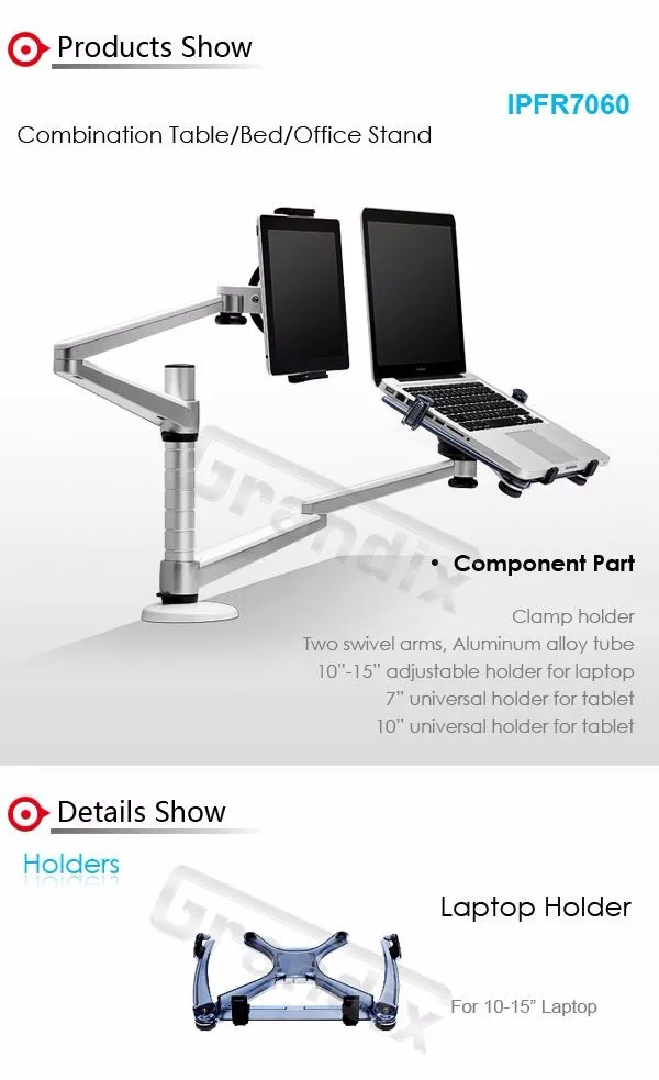 Ipfr7060 Flexible Portable Folding Aluminium 10"-15" Laptop Stand And 7 ...