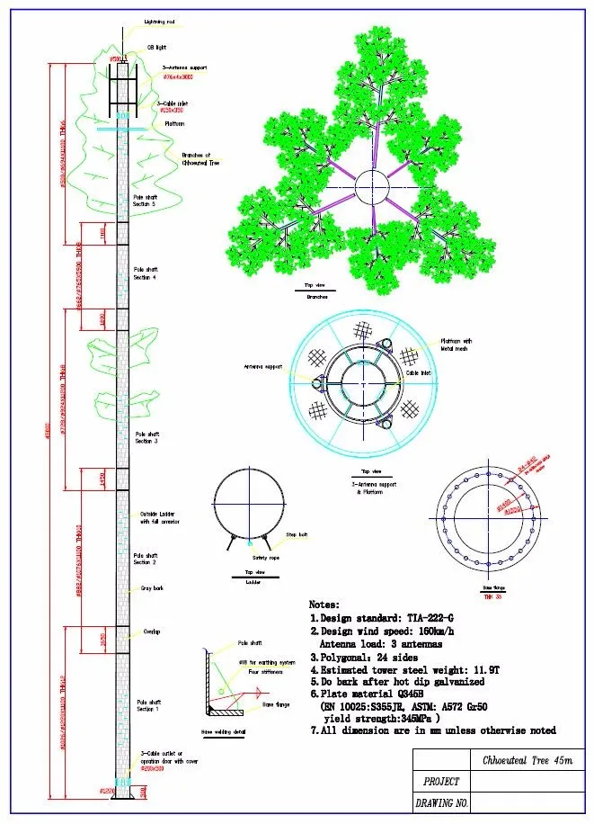 Disguised Palm Tree Monopole Tower - Durable & Camouflaged