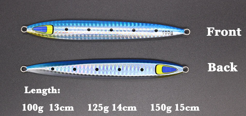 Vertical Slow Jigging Metal Speed Jig Lures 100g 125g 150g Jumping Jig ...