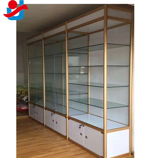 Stronger Aluminum Frame Glass Showcase With Adjustable Glass Shelves ...