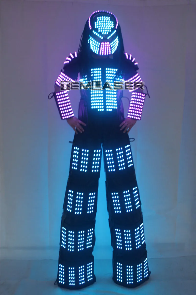 Colorido RGB LED Luminous Robot Dance Wear Kryoman y David Guetta ...
