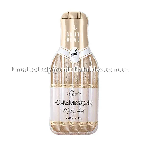 Glitter Champagne Bottle Pool Float Water Swimming Pool Air Bed For ...