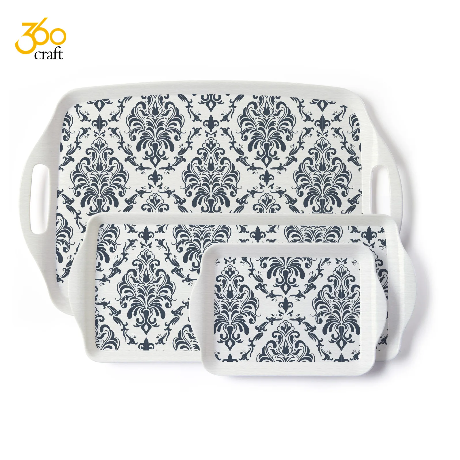 Serving Tray With Handles Rectangular Melamine Tray 17 3/4" Bpa-free ...