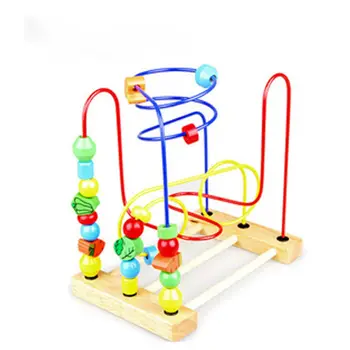 Intelligence Wood Stringing Beads Pull String Toy,Big Wooden String ...