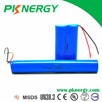 Un38.3 Msds Pkcell Lithium Ion Batteries Icr18650 7.4v 2s1p 2200mah Li ...