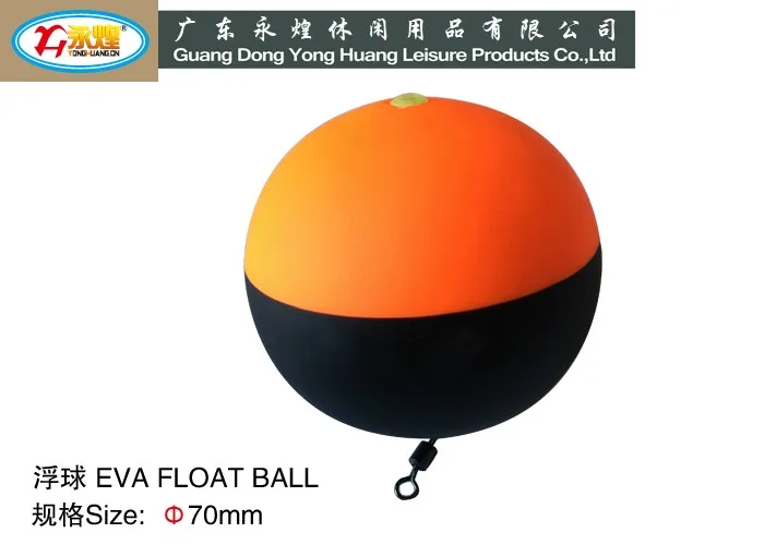 Eva Material Fishing Float Ball Diameter 70mm Black Orange With Swivel ...