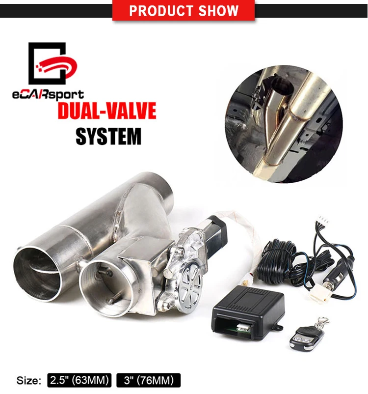 Ecarsport Dual-Valve Exhaust Cutout - Remote Control Kit
