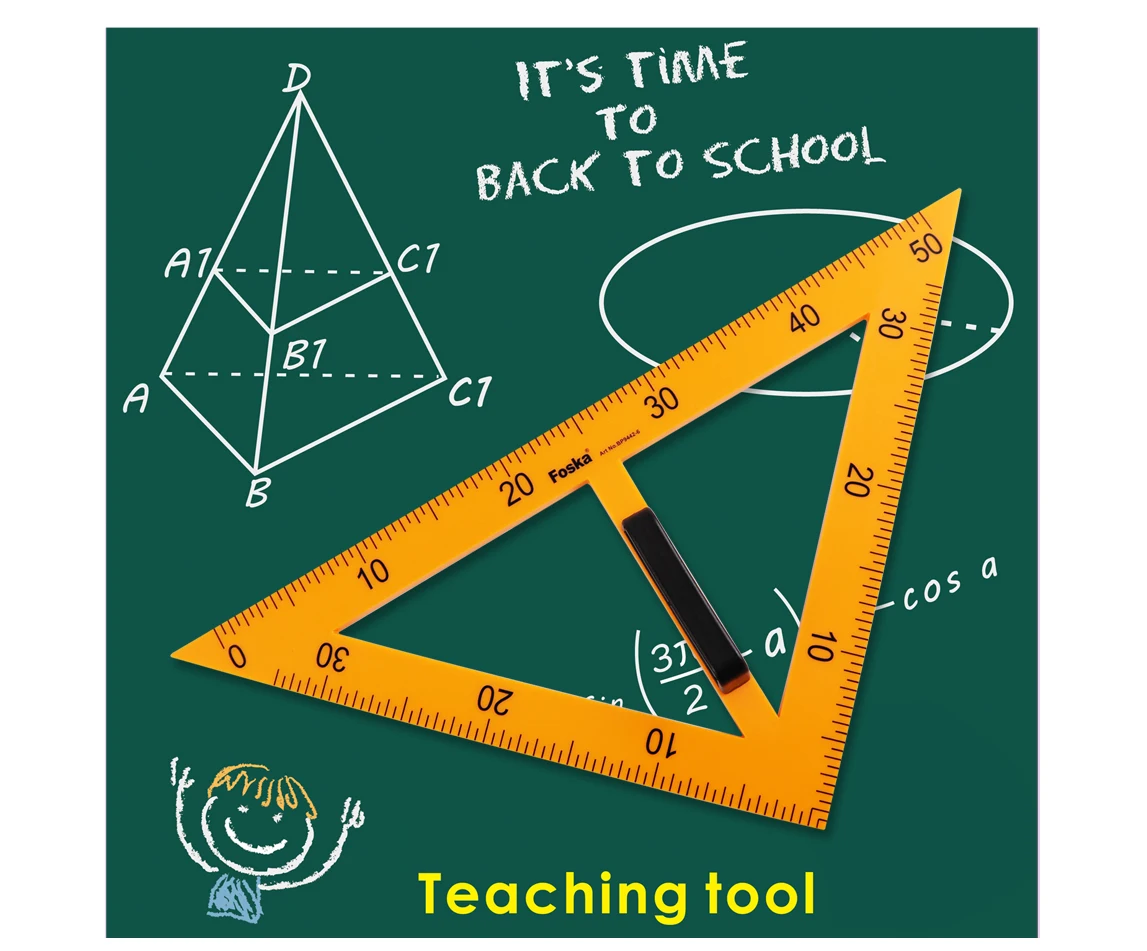 40cm Plastic School Teaching Triangle Rulers with Handle