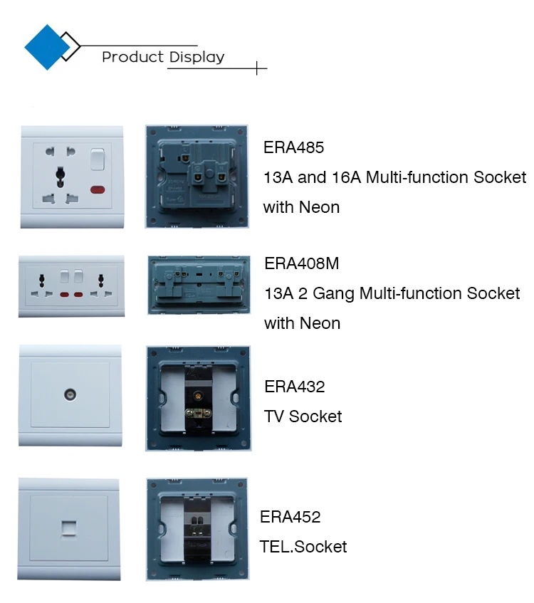 Multi Socket Wall Sockets13a 2 Gang Multi-function Socket Wall With ...