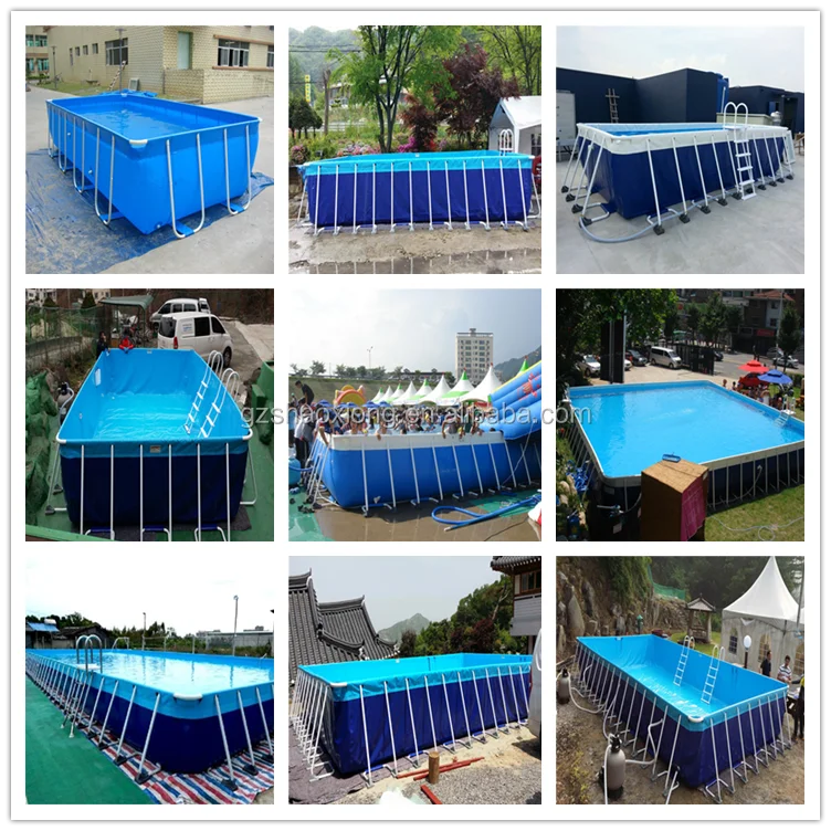 PVC Above Ground Pool with Metal Frame - Durable & Customizable