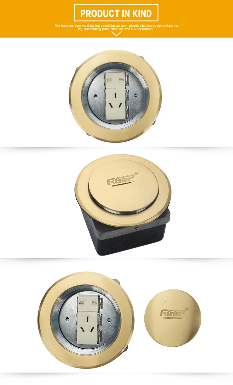 Coin Open Type Round Waterproof Floor Socket Box With 2Pin & 3 Pin ...