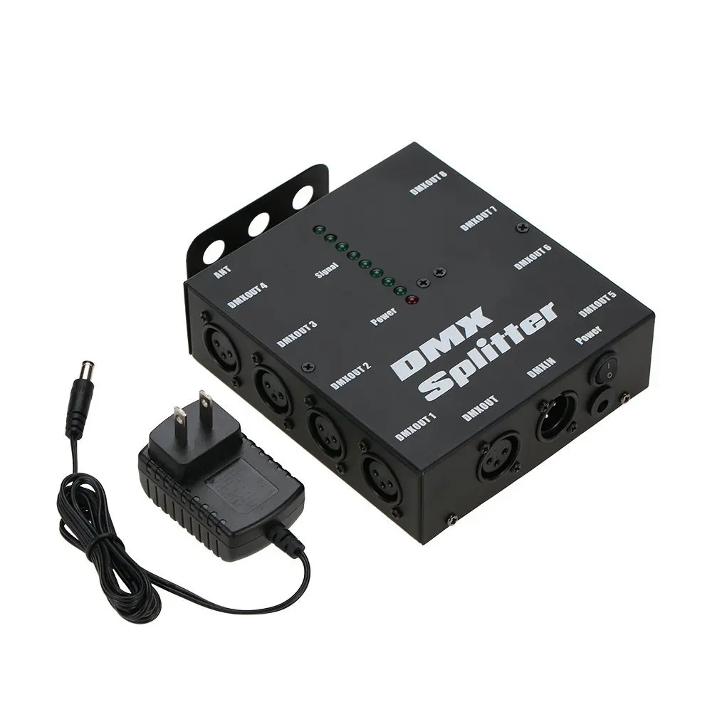 2025 DMX512 Signal 8 Way Amplifier - DMX Splitter for Stage Light Par Light