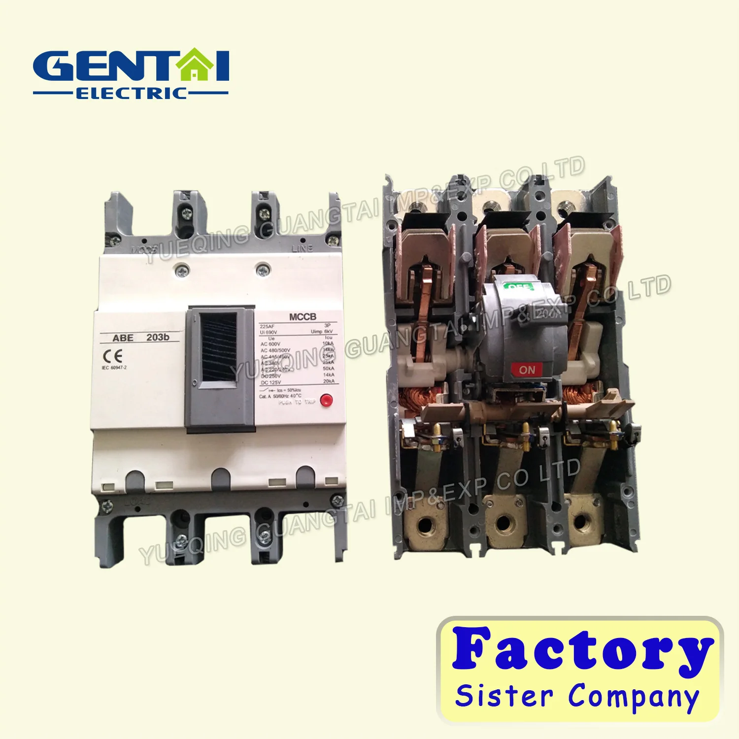 High Quality Mccb Abe203b 125a 175a 200a 225a 250a 3p 4p Molded Case ...