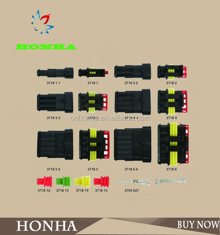 Superseal Amp/tyco-conectores De Terminales Eléctricos,Impermeables,1,2 ...