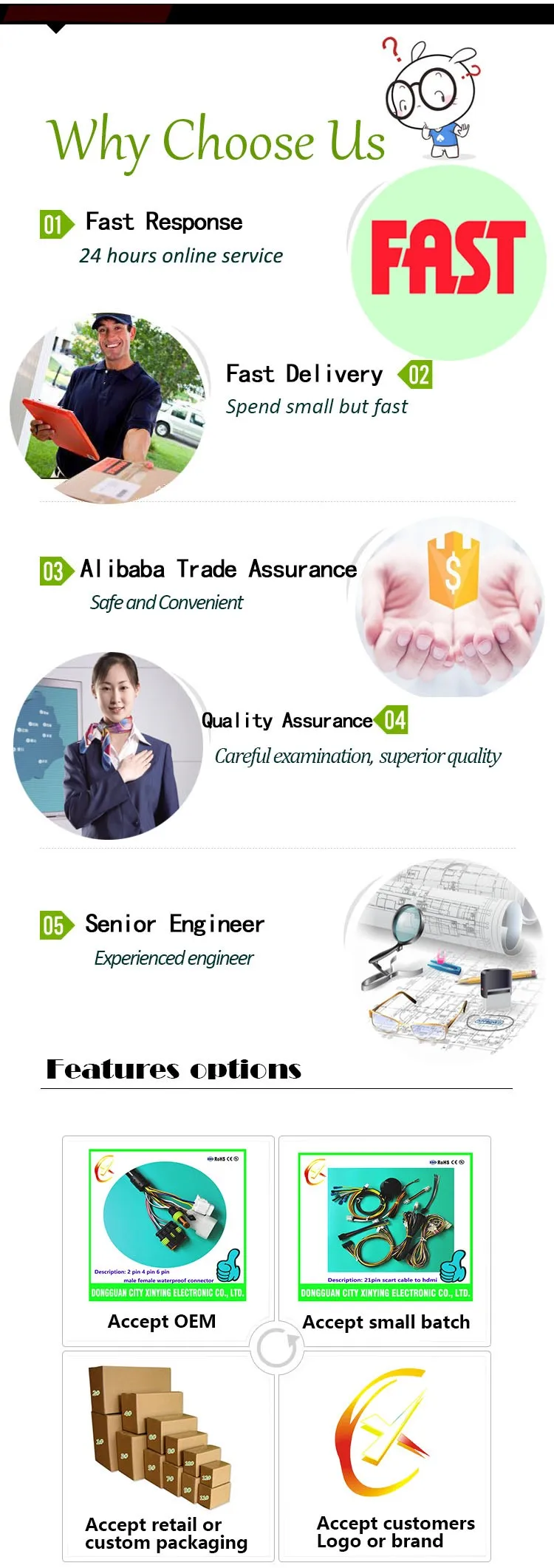 Custom SYP-02T-1 2.54 2pin Female Male Plug Silicone Rubber Servo Cable ...