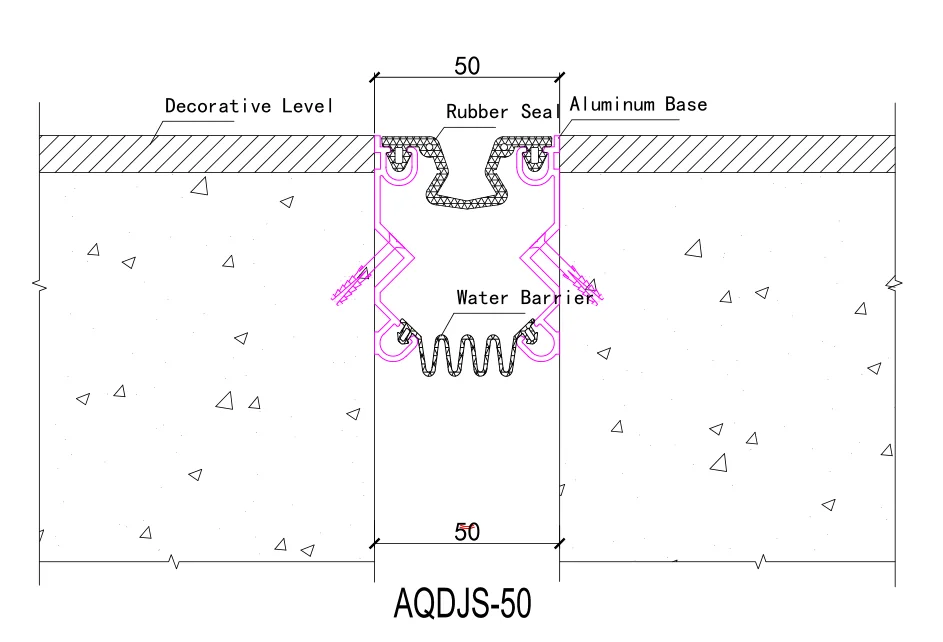 Watertight Vertical Elastomeric EPDM Expansion Joint System