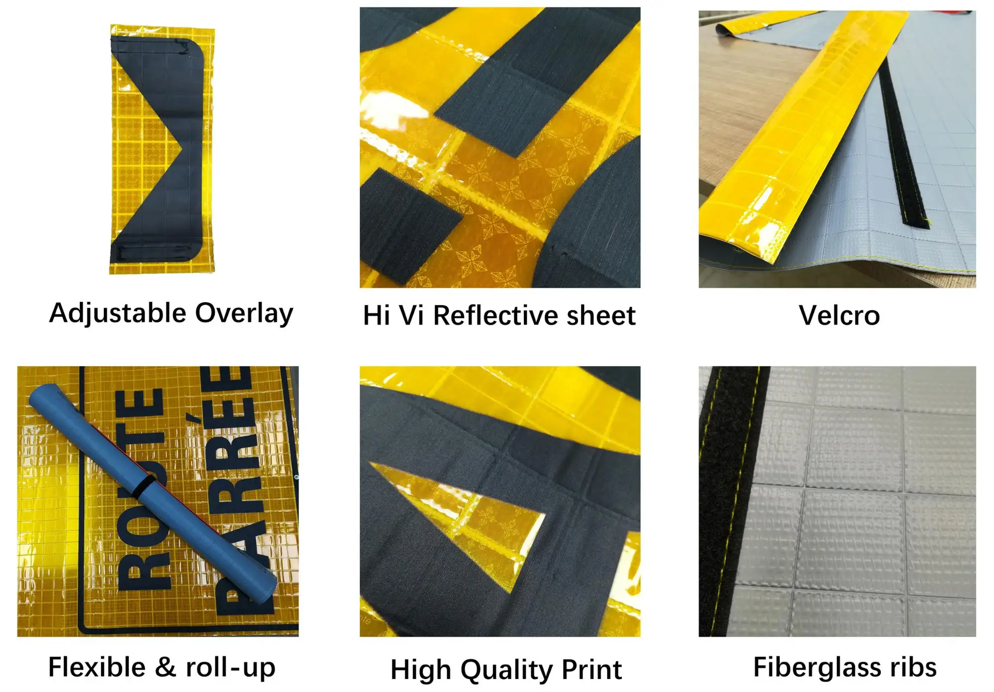 Hi Vis Customized Pietons Reflective Safety Roll Up Sign Roll Up Banner ...