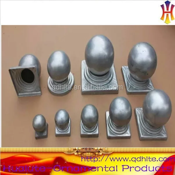 Galvanized Steel Fence Post Caps - Wrought Iron Ball Caps
