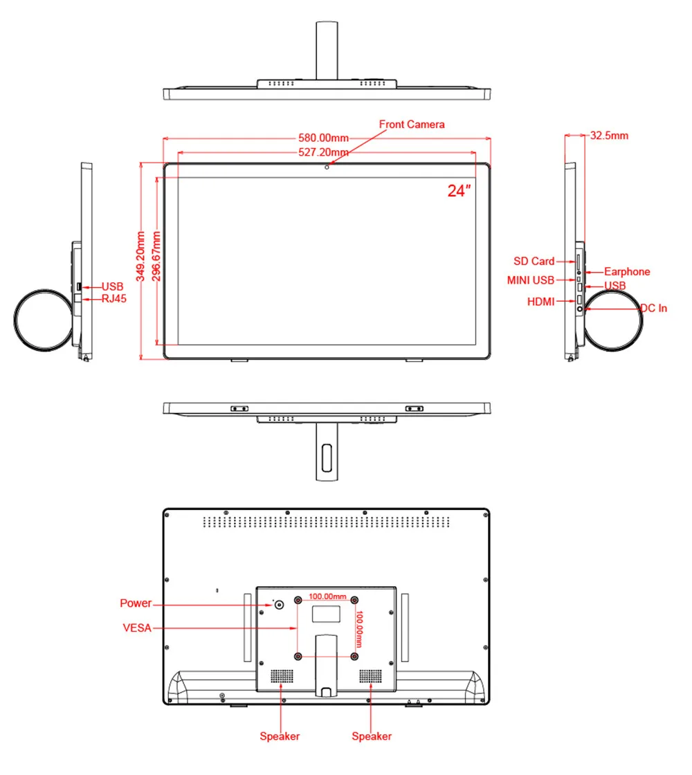24 Inch Rk3288 Wall Mounted Google Android Kiosk Tablet Pc - Buy ...