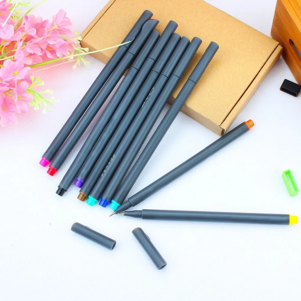 The Fineliner Color Pen Set 0.38mm Fine Line Colored Drawing Pen 10 ...