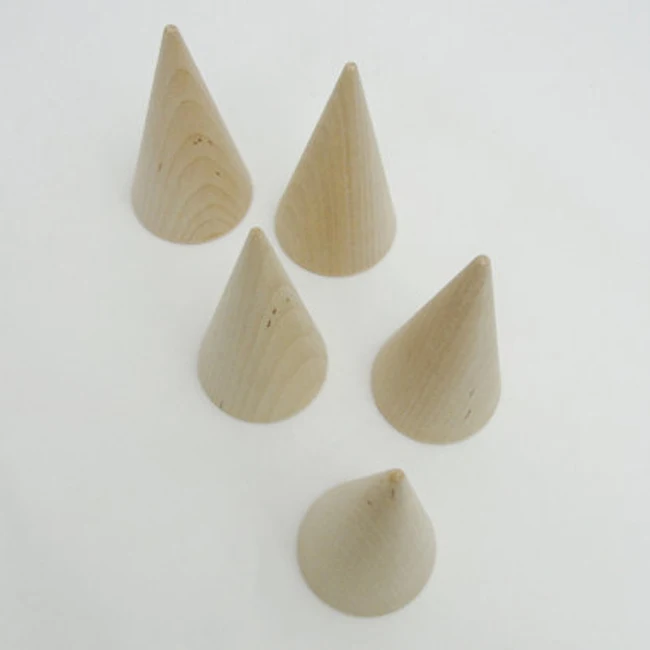 Unfinished Custom Raw Material Wood Wooden Cone Geometric Blocks - Buy ...