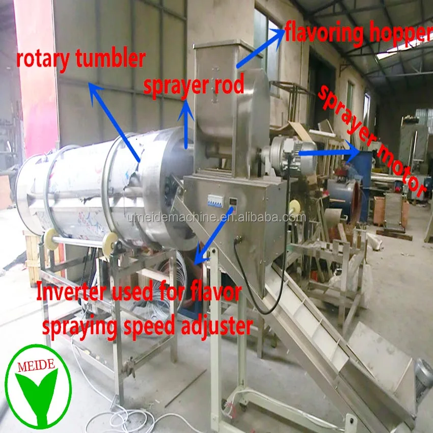 Automatic Rotary Drum Mix Flavoring Machine For Chips Snack Food - Buy ...