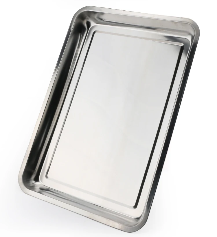 410 Material Rectangular Tray Stainless Steel Serving Tray For Home ...