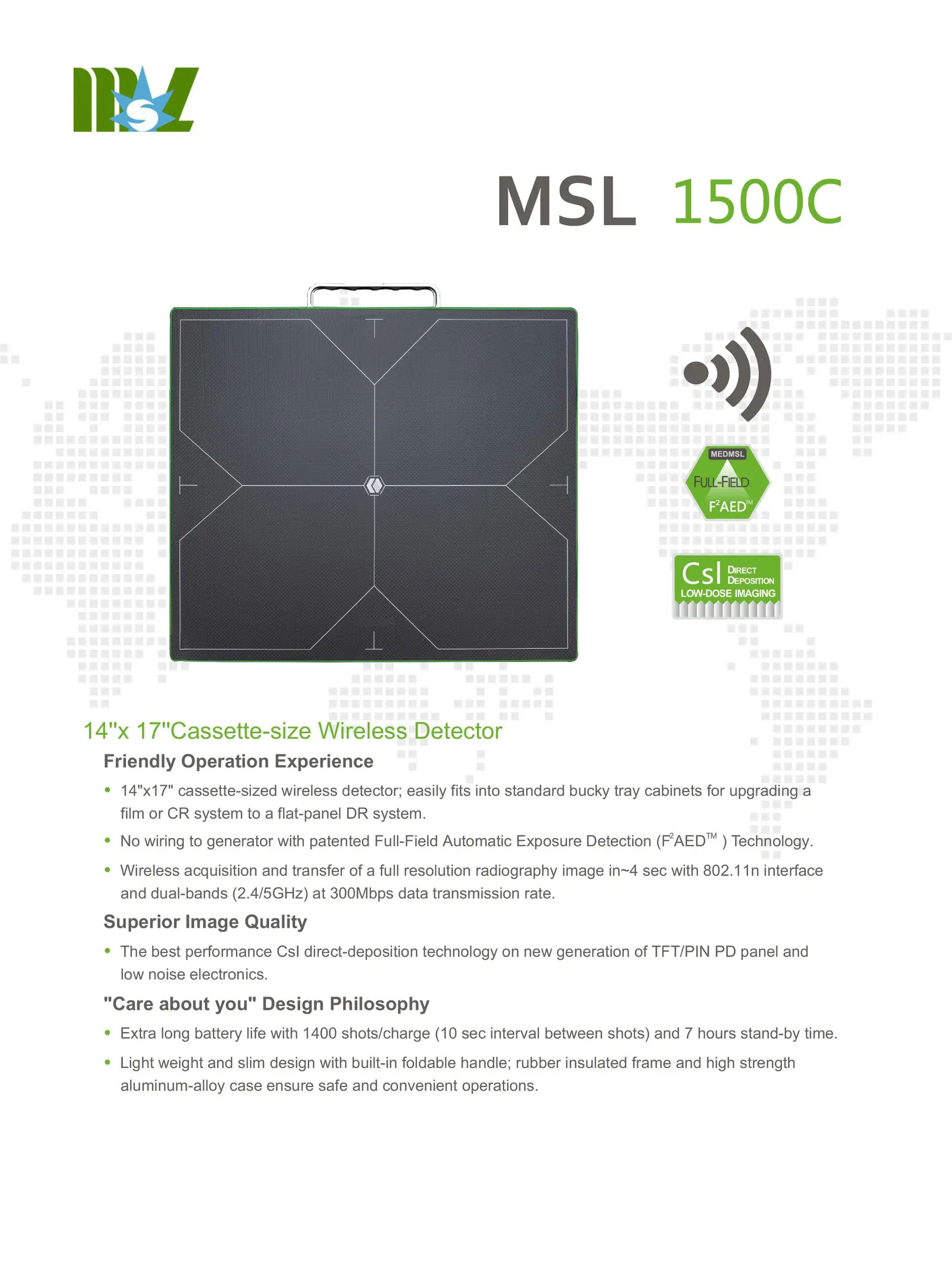 Careview 1500l Wired Black Box Type X-ray Detector / 1500cw Wireless ...