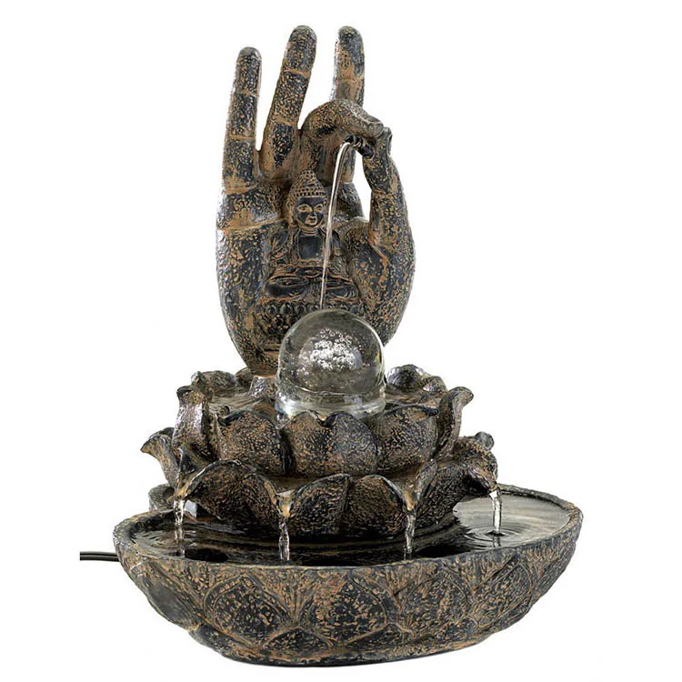 Indoor Decor Battery Operated Mini Tabletop Fengshui Buddha Water ...