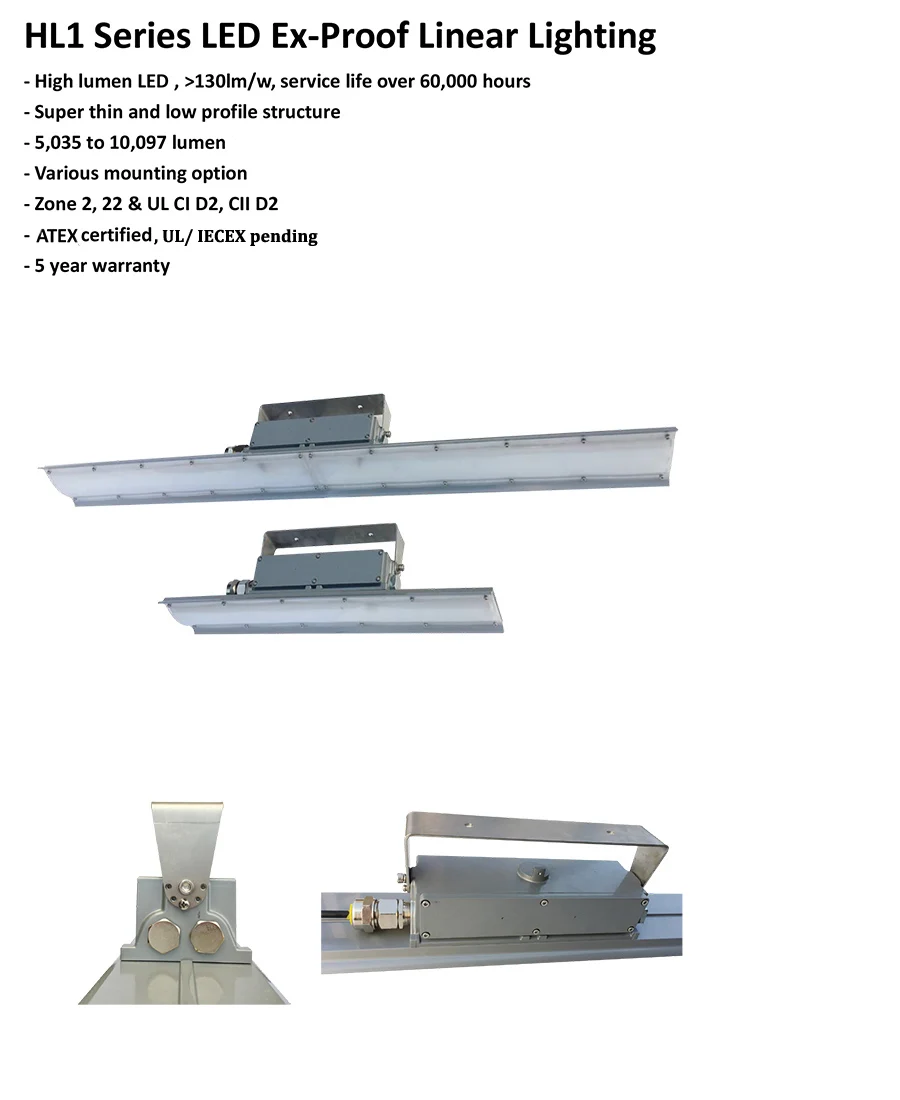 Atex Approved Led Ex-proof Light Hl1 Linear Light Ip66 35w 75w - Buy ...
