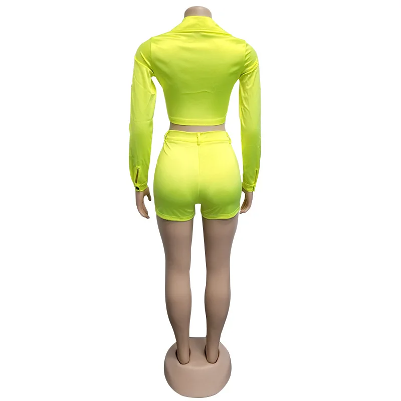 Wholesale Guangzhou Summer Plus Size Neon Green Sexy Shorts Sets Womens ...