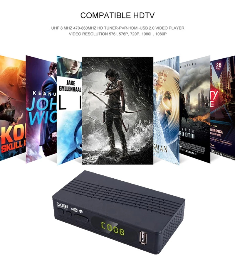 High Quality Digital Tv Decoder 1080p Full Hd Dvb T2 Receiver - Buy ...