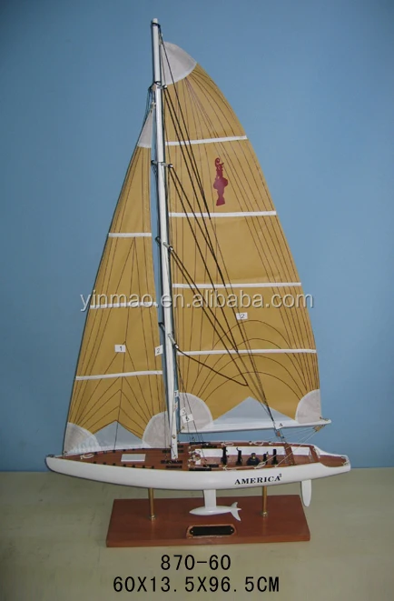 America's Cup Racing Yacht Model,"america 3" 60x14x97cm,3 Sets Wooden ...