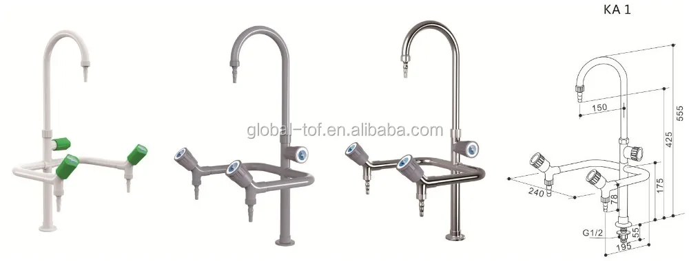 TOF Triple Outlet Faucet - Durable, Chemical Resistant Lab Tap