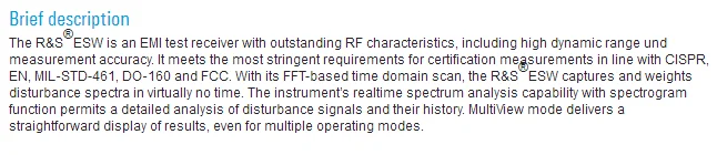 R&s Esw44 Emi Test Receiver Excellent Rf Characteristics And High ...