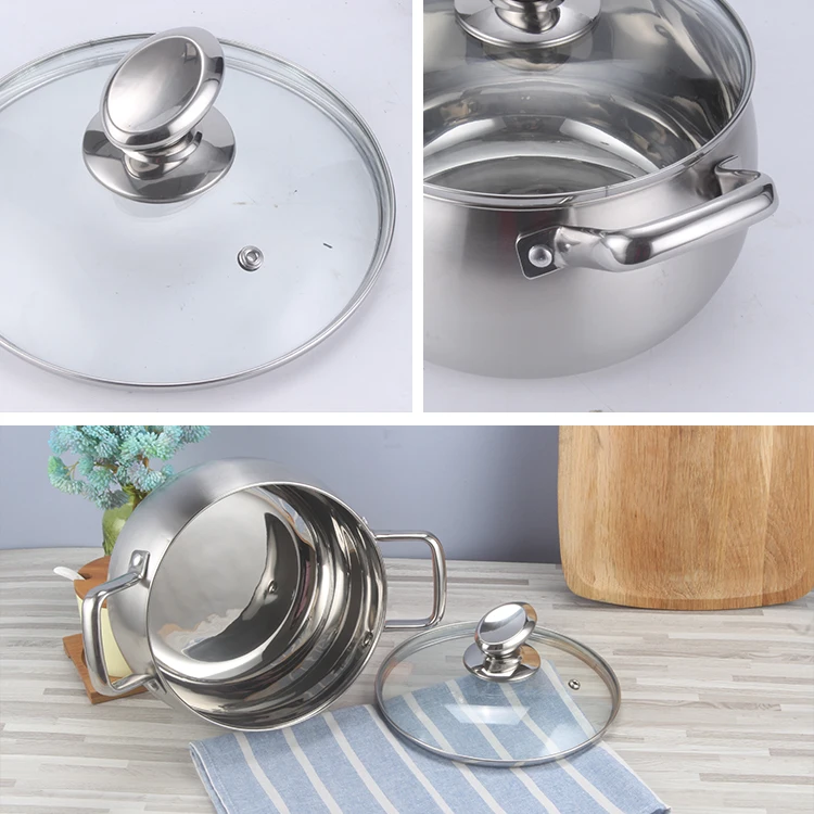 Stainless Steel Soup Pot Double Bottom Stock Pot - Buy Stock Pot ...