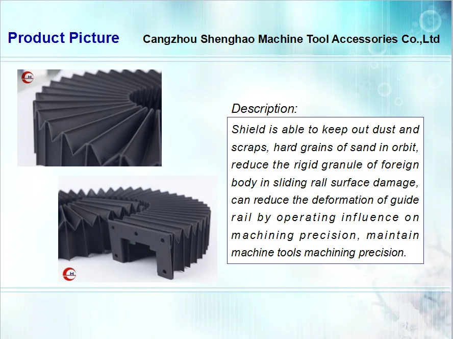 Linear Slide Flexible Accordion Flat Bellow Cover For Cnc Machine Parts ...
